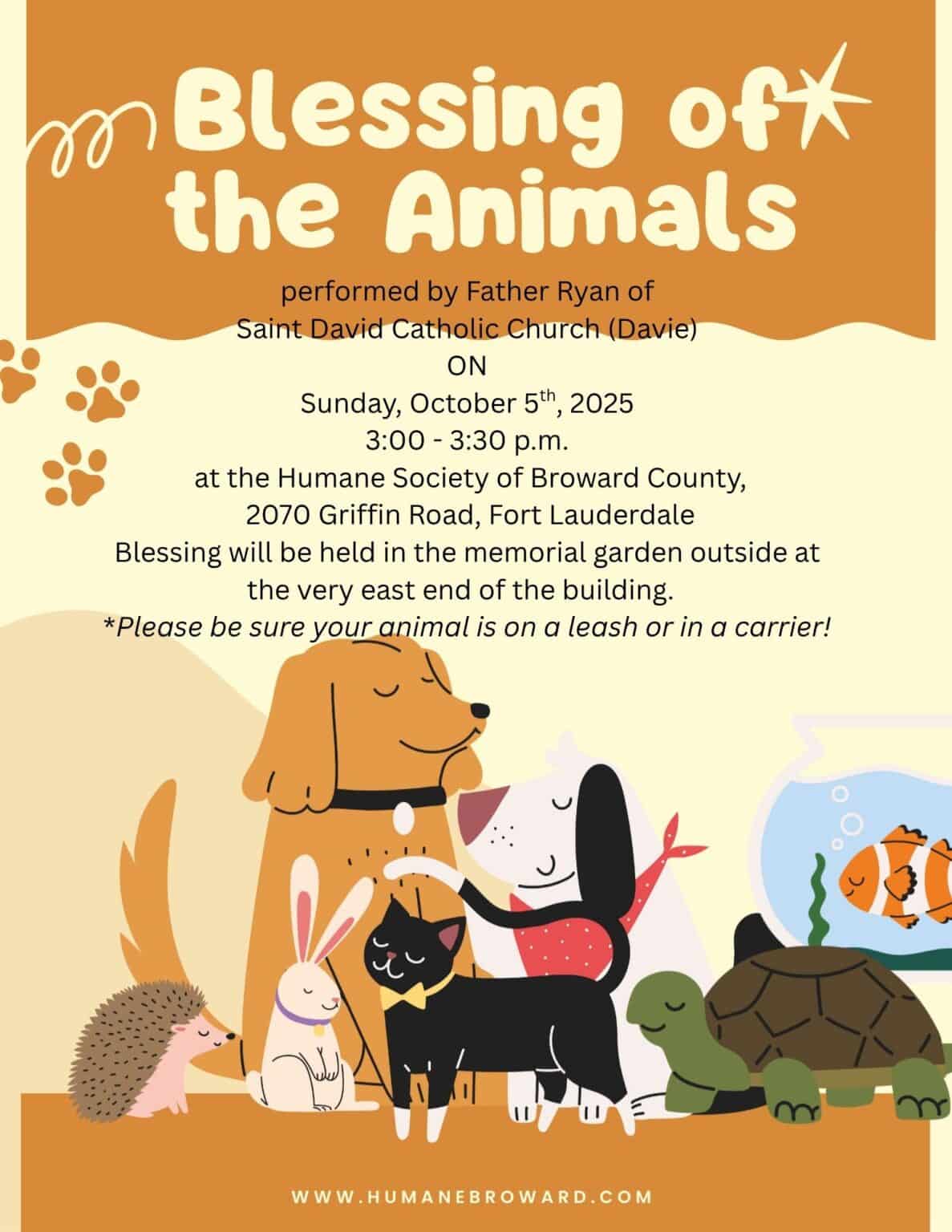 Blessing of the Animals - Humane Society of Broward County